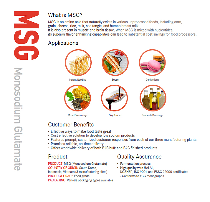 MSG Food Ingredients BIO DAESANG MSG Food Ingredients BIO DAESANG